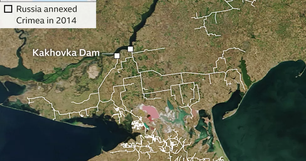 Підрив Каховської ГЕС: супутникові знімки показують пересихання 4-х ...